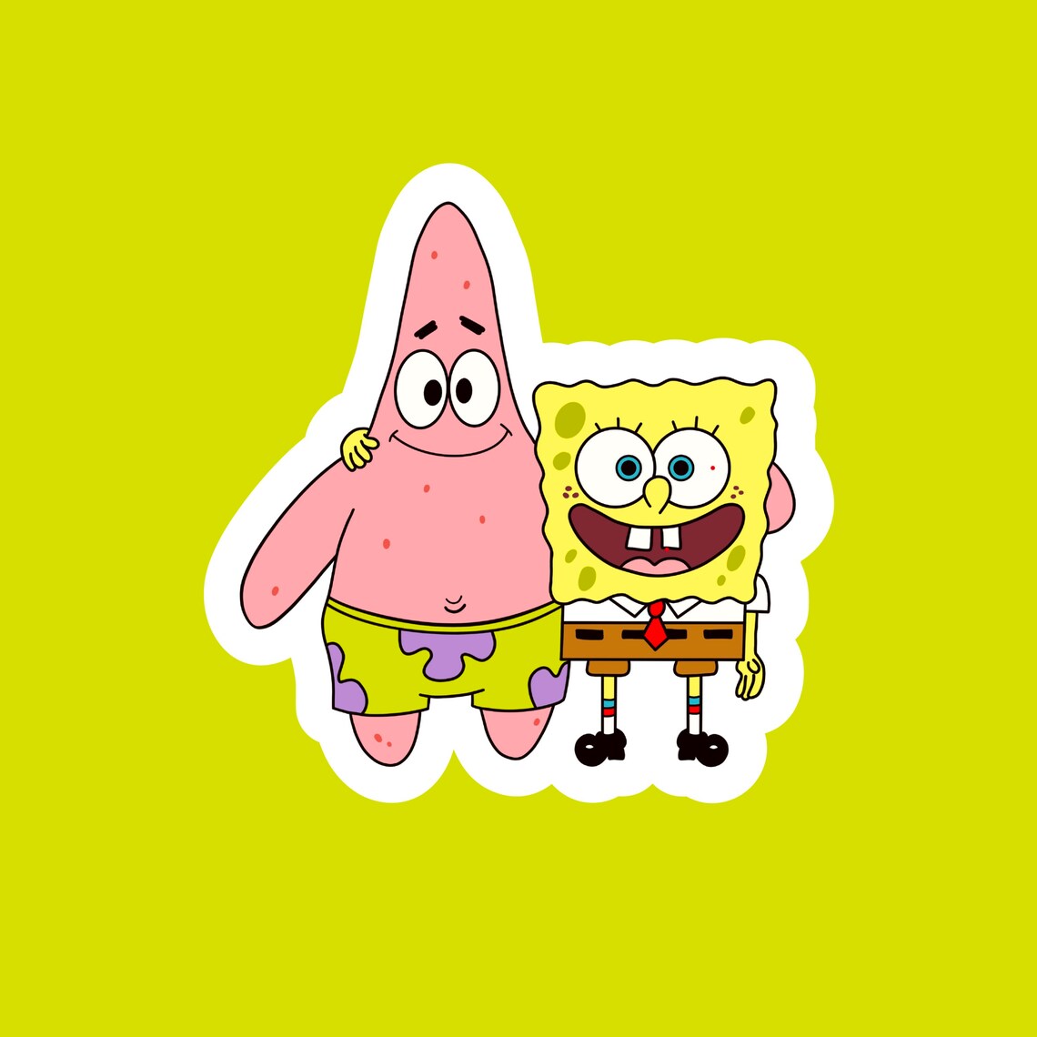 Spongebob Patrick vinyl sticker Square pants Nickelodeon | Etsy