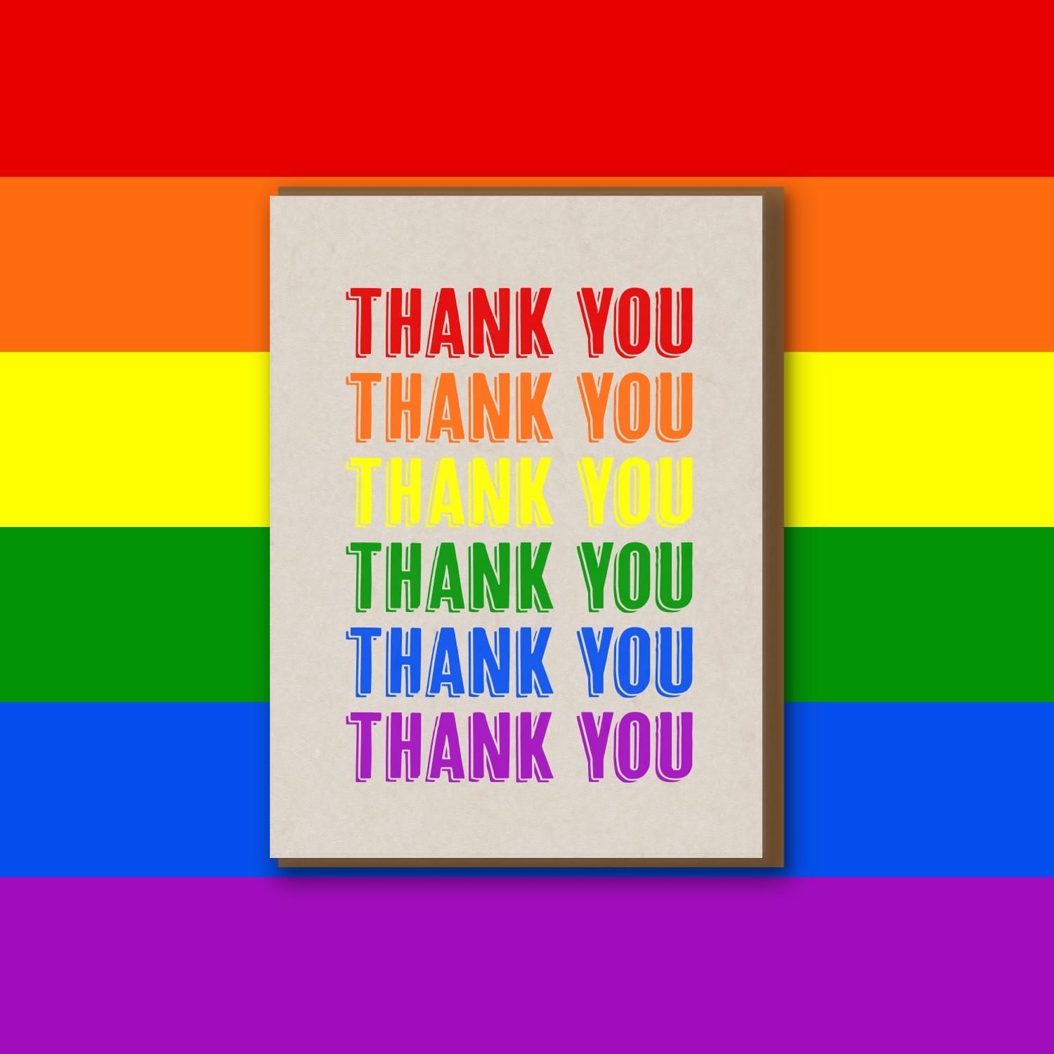 Tarjeta De Agradecimiento Bandera Del Orgullo Gay Lgbtq Etsy España