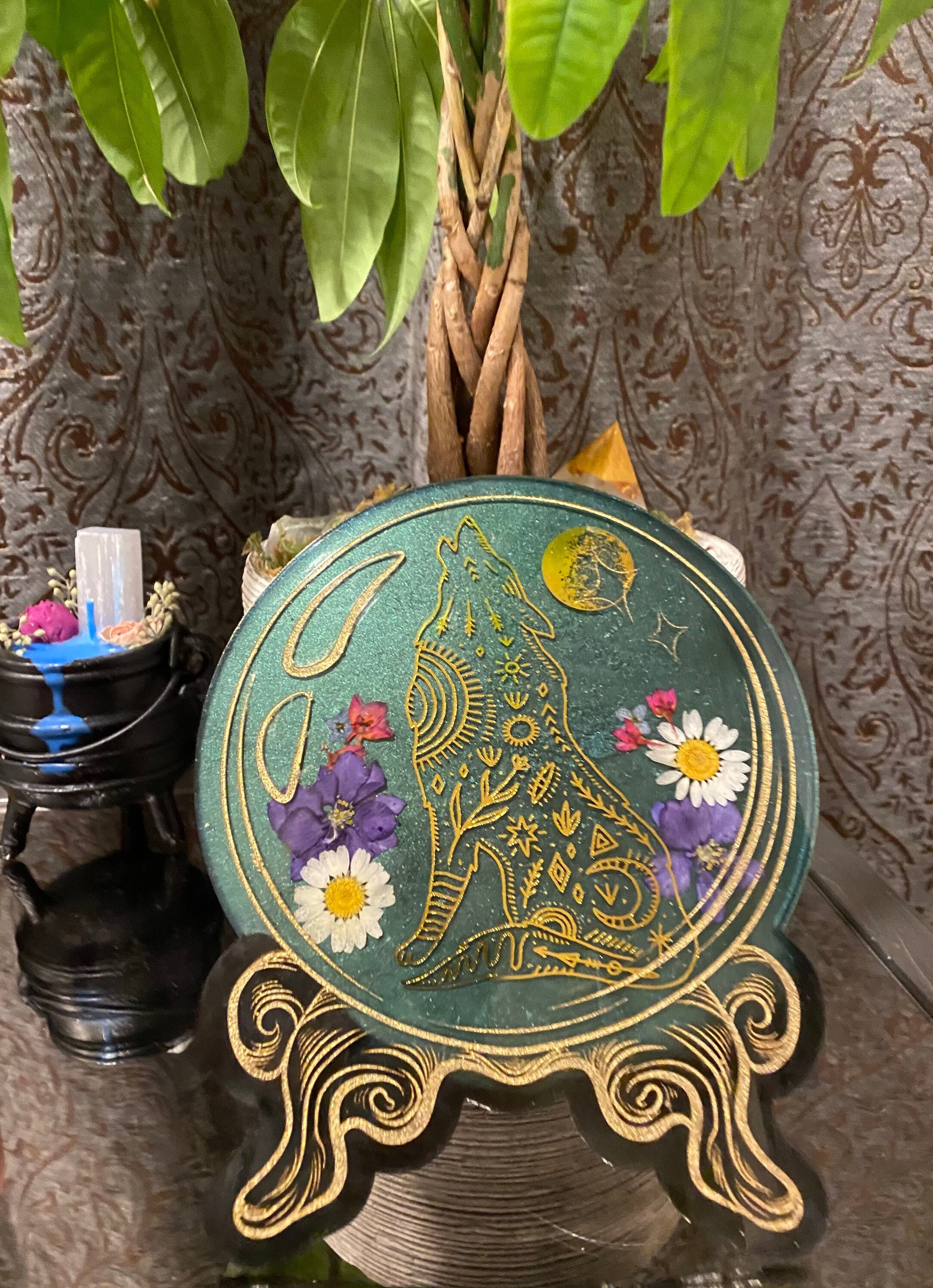 Full Wolf Moon in Crystal Ball - Etsy