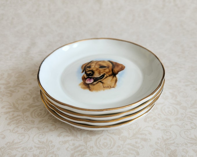 Vintage Porcelain Made in Canada Mini Plates With Dogs - Etsy