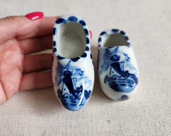 Delft Clogs / Mini Clogs / Porcelain / Blue and White / Windmill ...