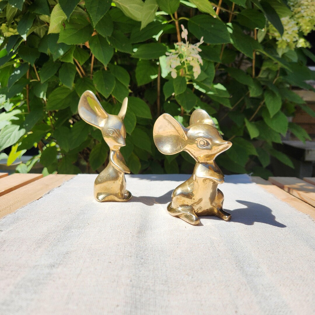 Vintage Brass Mice, Brass Figurines, Vintage Brass Mouse, Brass Home ...