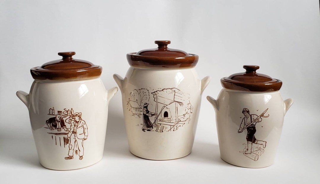 HAB Crocks Canadian Kitchen Canisters - Etsy