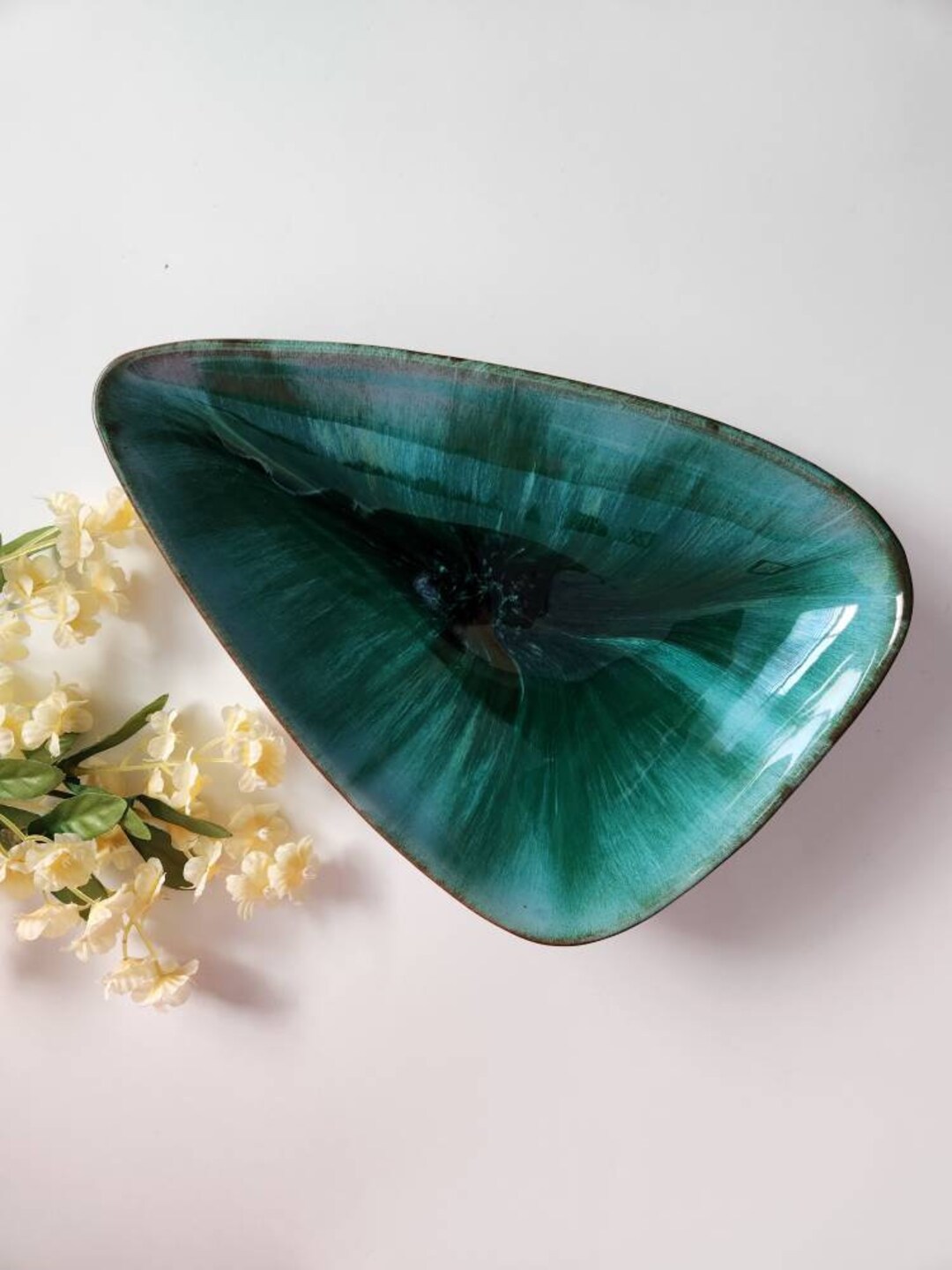 Canadian Blue Mountain Pottery , Triangle Shaped Large Dish - Etsy