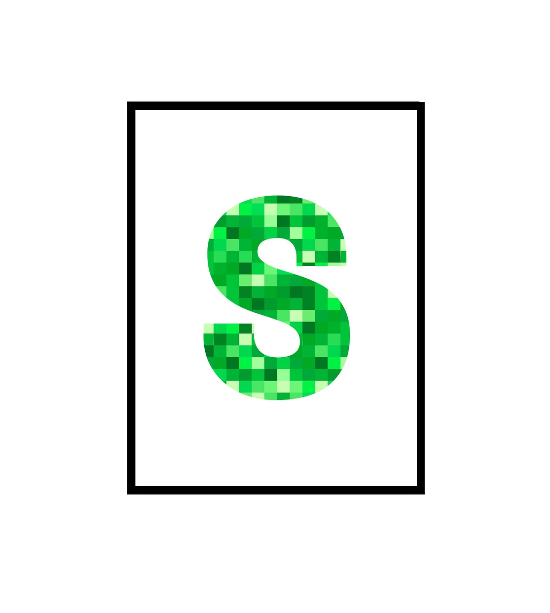 Personalized Minecraft Creeper Initial Poster Print, Kids Room Decor - Etsy