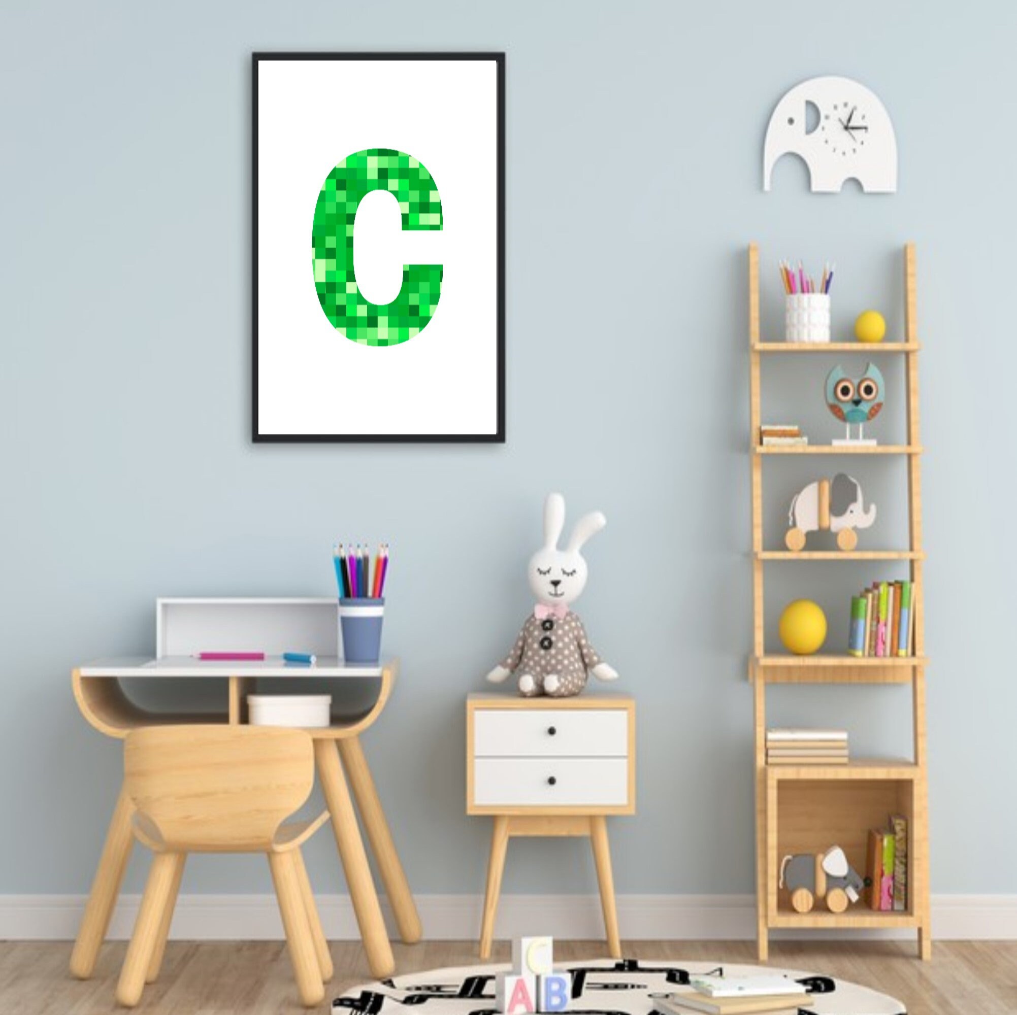 Personalised Minecraft Creeper Initial Print Custom Poster - Etsy
