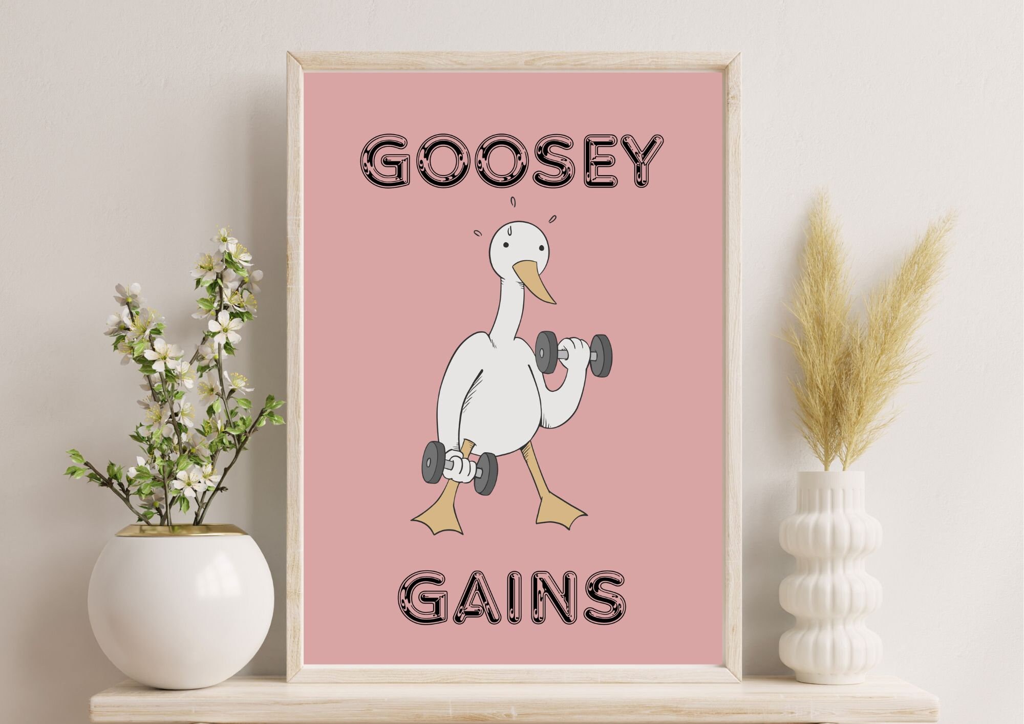 Funny Goose Poster, Quirky Goose Print,cartoon Goose Artwork, Silly ...