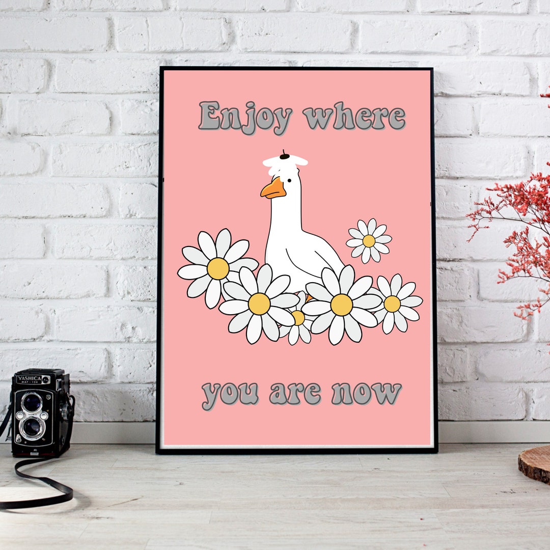 Silly Goose Poster, Quirky Goose Print,cartoon Goose Artwork, Silly ...