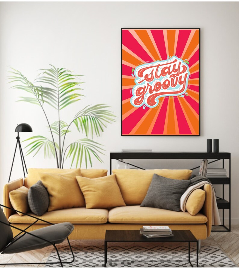 Stay Groovy Wall Art • Graphic Poster Print • Home Decor • Funky Print ...