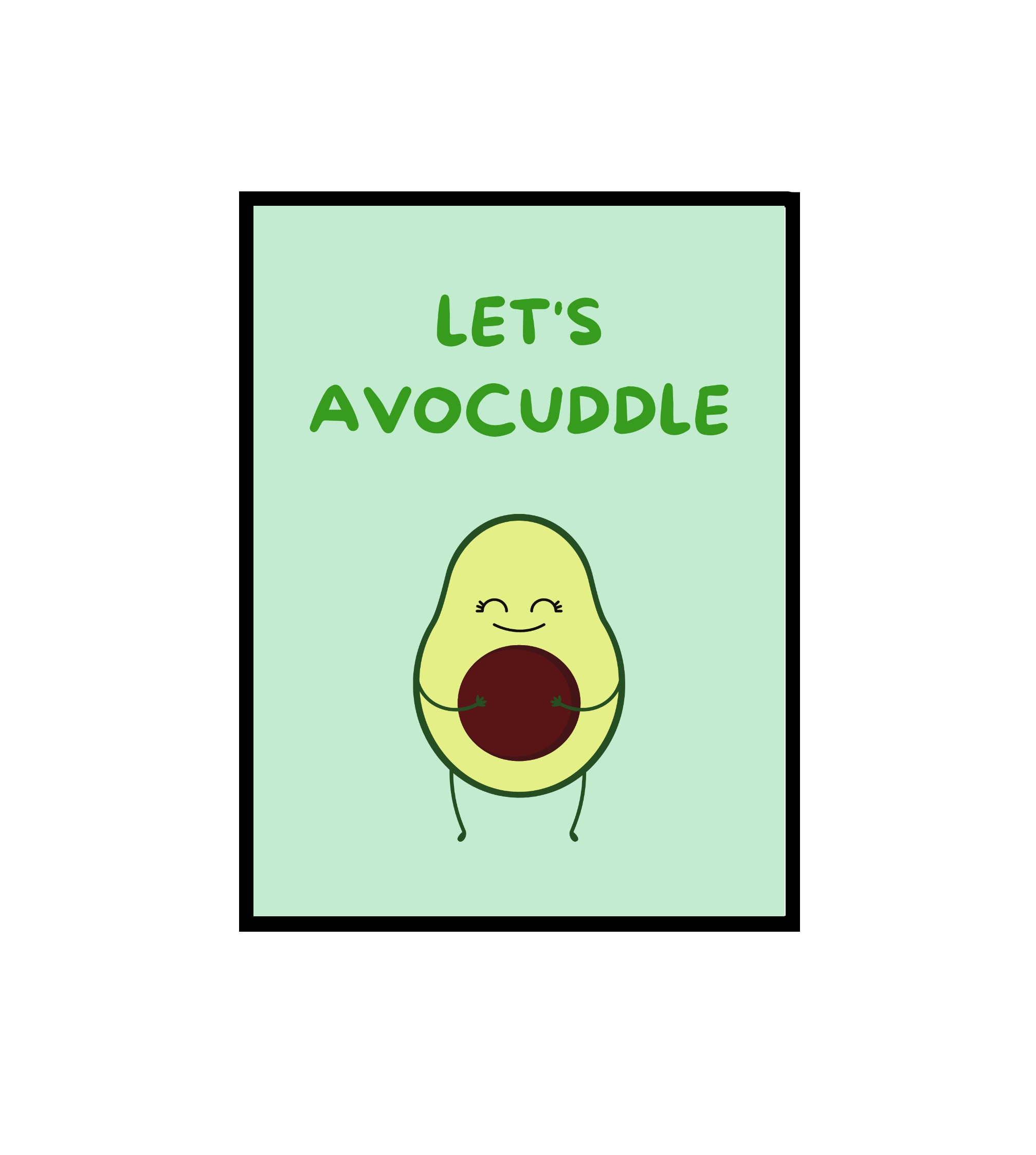 Let's Avocuddle Poster Print, A2 A3 A4 A5, Wall Art, Cute Poster Print ...
