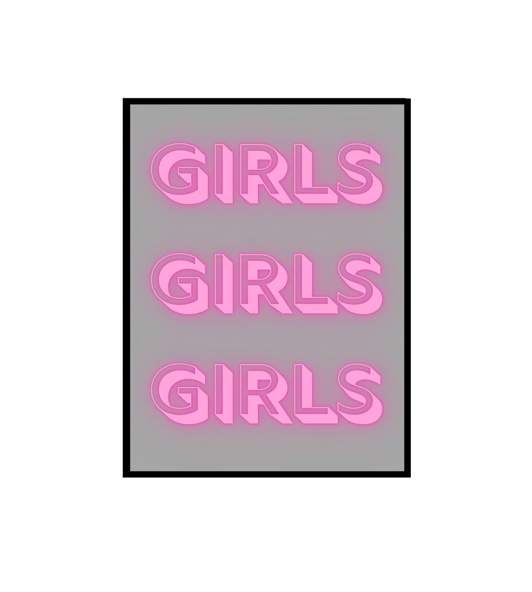 Girls Neon Wall Art Colourful Poster Print Pop Art Neon Home Decor ...