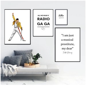 Queen Freddie Mercury Wall Prints • Poster Prints • Music Art Prints ...