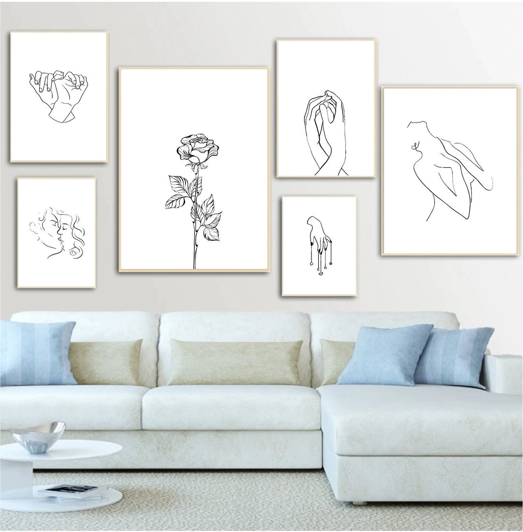 Minimalist Line Art Prints, Poster Prints, Home Decor, Wall Art ...