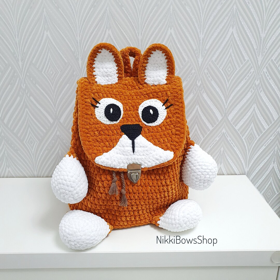 Fox Crochet Backpack, Kids Backpack, Animal Backpack, Crochet Bag, Cute ...