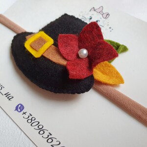 Black Felt Pilgrim Hat Headband or Hair Clip for Thanksgiving - Etsy
