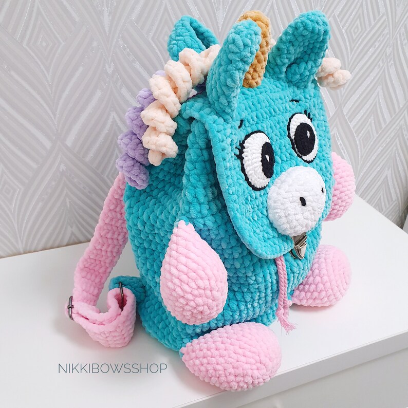 Unicorn Crochet Kids Backpack Cute Backpack Animal Backpack - Etsy