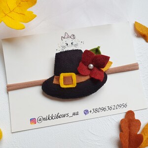 Black Felt Pilgrim Hat Headband or Hair Clip for Thanksgiving - Etsy