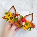 Fox Ears Felt Flower Headband, Woodland Baby Headband, Forest Baby Girl ...