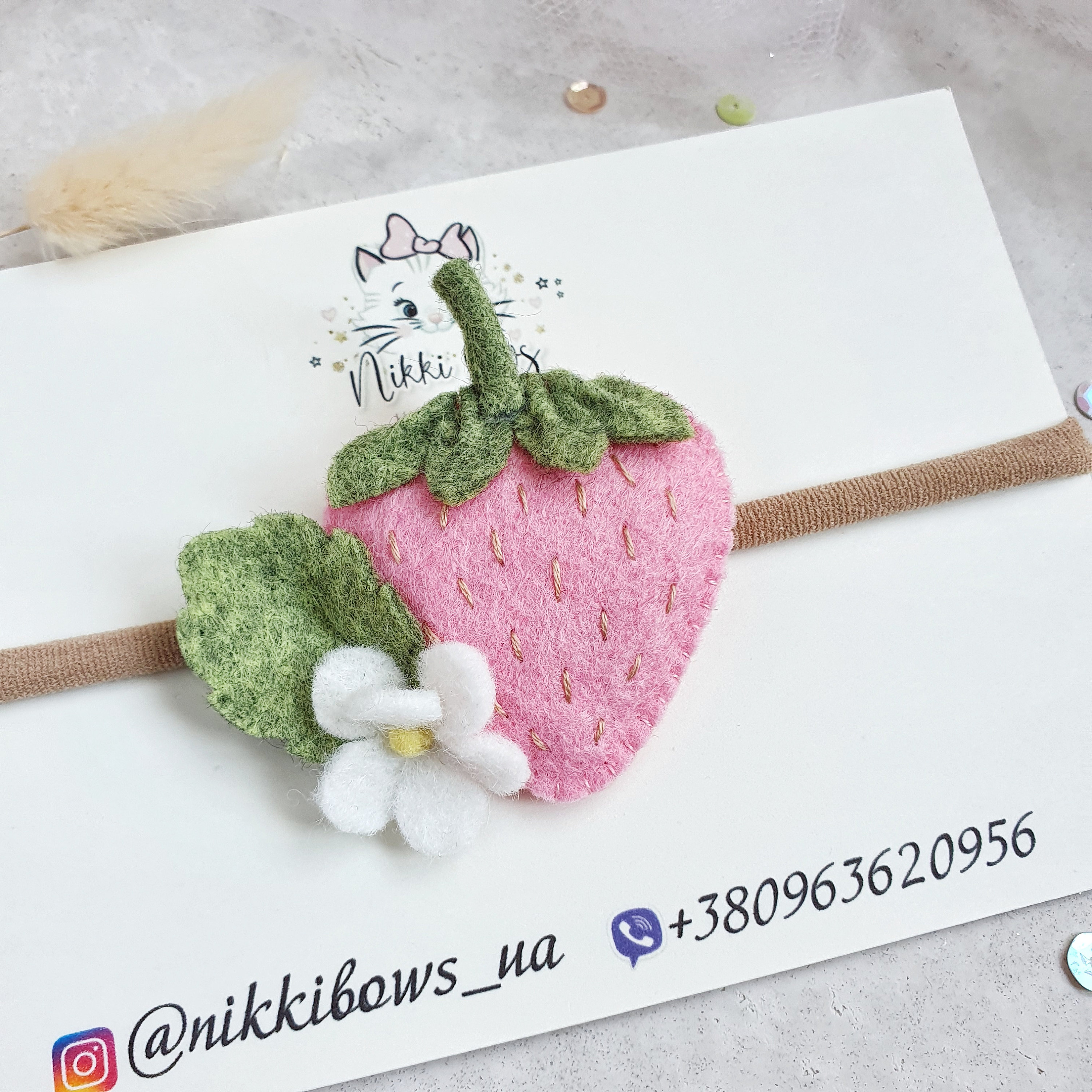 Pink Strawberry Hair Clip or Headband Felt Fruit Strawberry - Etsy