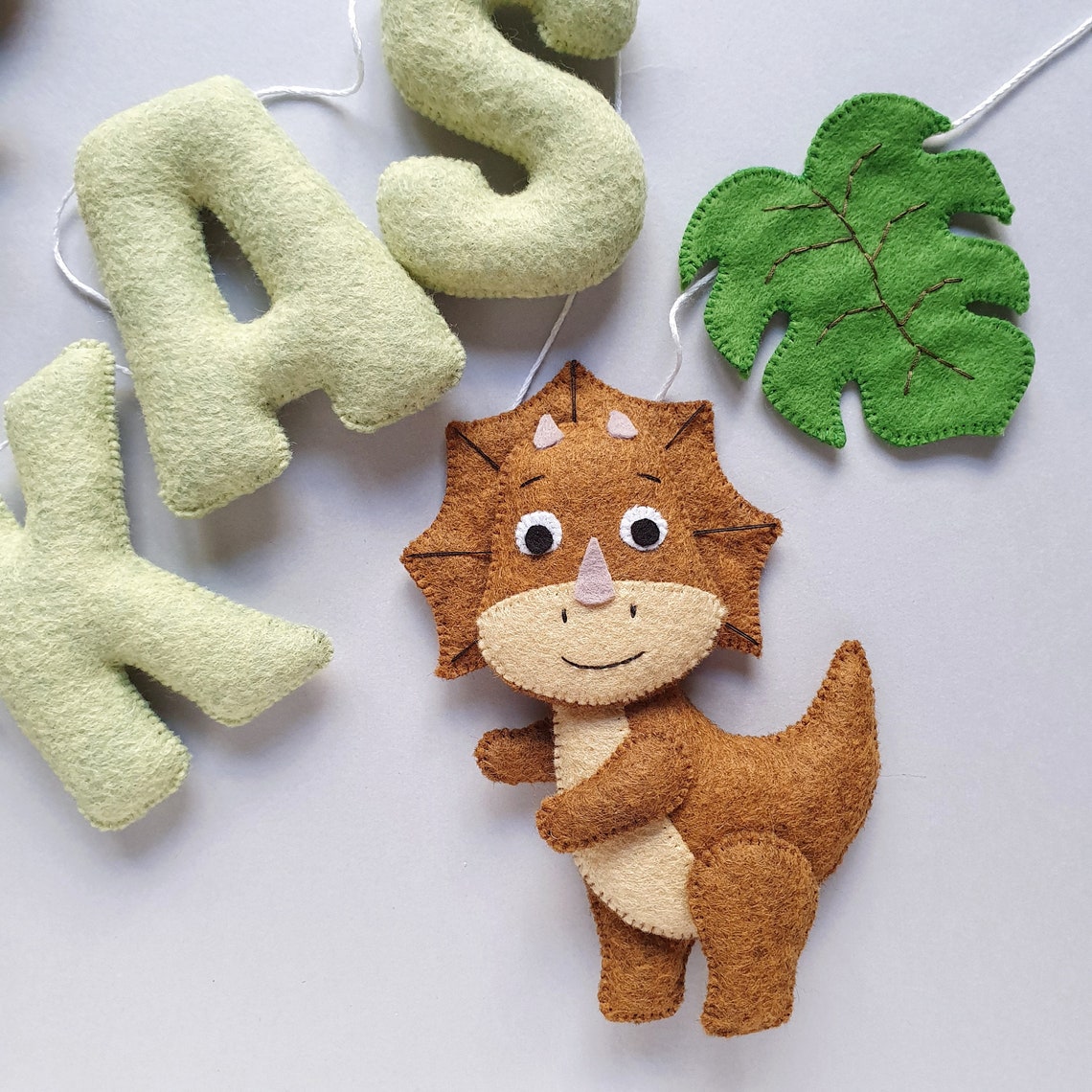 Dinosaur Personalized Felt Name Banner, Felt Name Garland, Nursery Wall ...