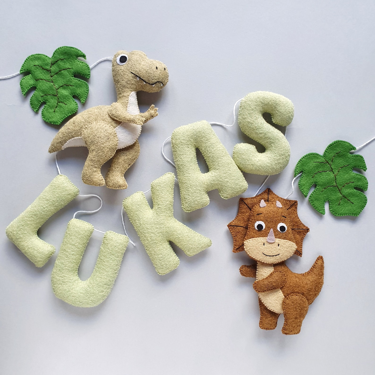 Dinosaur Personalized Felt Name Banner, Felt Name Garland, Nursery Wall ...