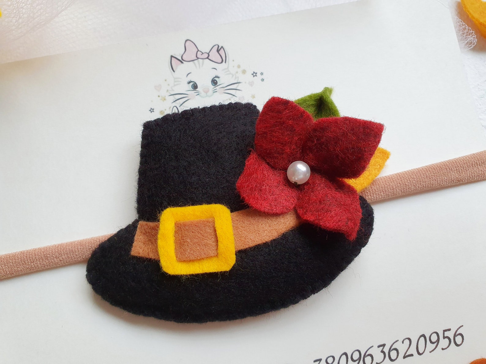 Black Felt Pilgrim Hat Headband or Hair Clip for Thanksgiving - Etsy