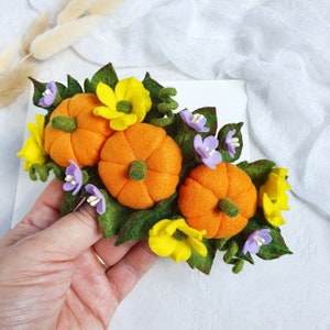 Felt Pumpkin Headband, Baby Girl Headband, Pumpkin Birthday Outfit ...