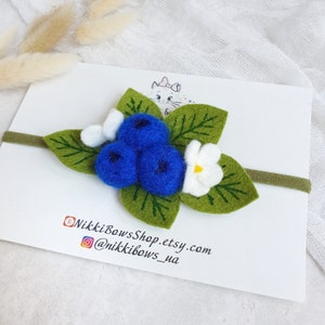Felt Blueberry Headband, Fruit Baby Headband, Cute Hair Clip, Berry ...