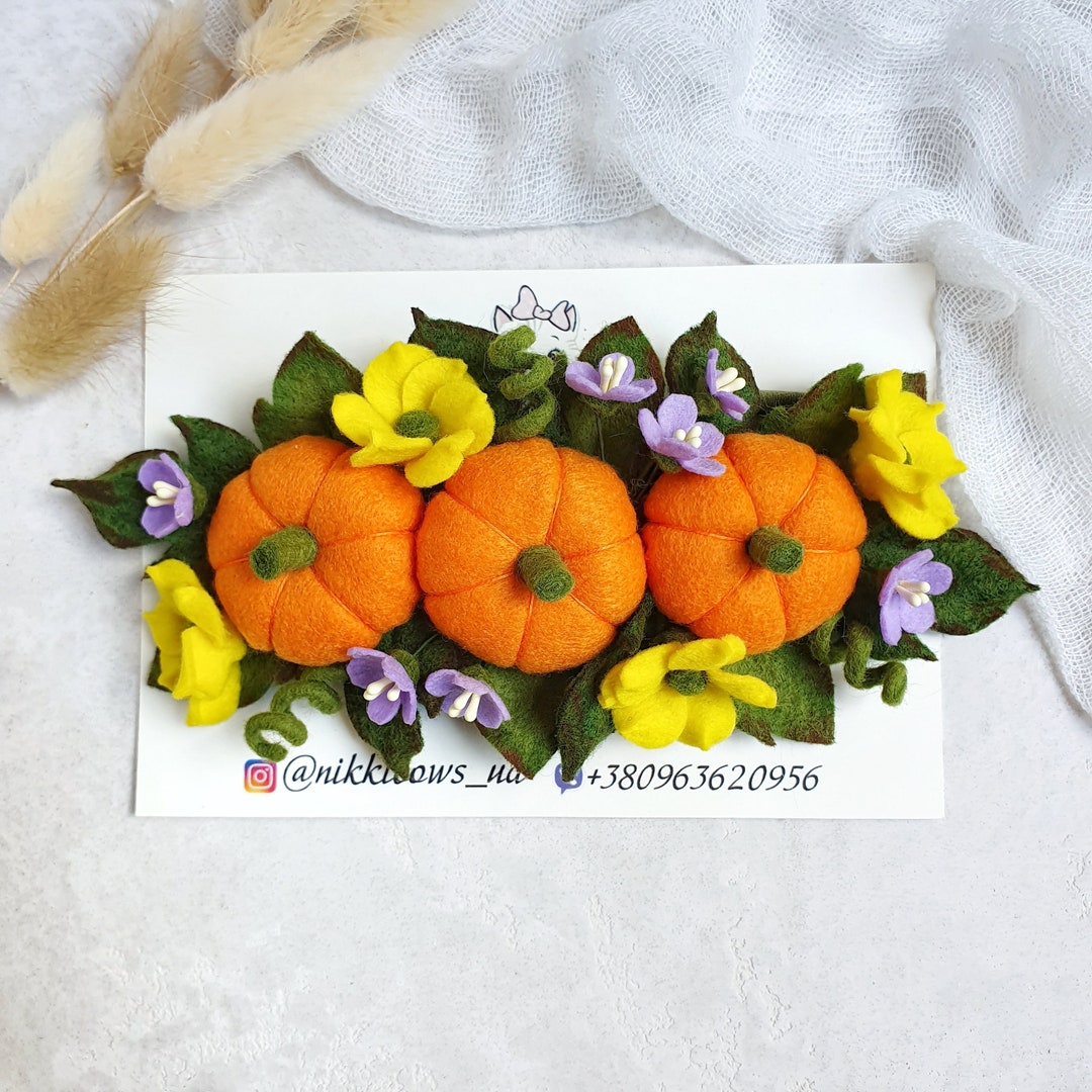 Felt Pumpkin Headband, Baby Girl Headband, Pumpkin Birthday Outfit ...