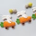 Easter Bunny in Carrot Car Garland, Felt Easter Garland, Easter Bunny ...
