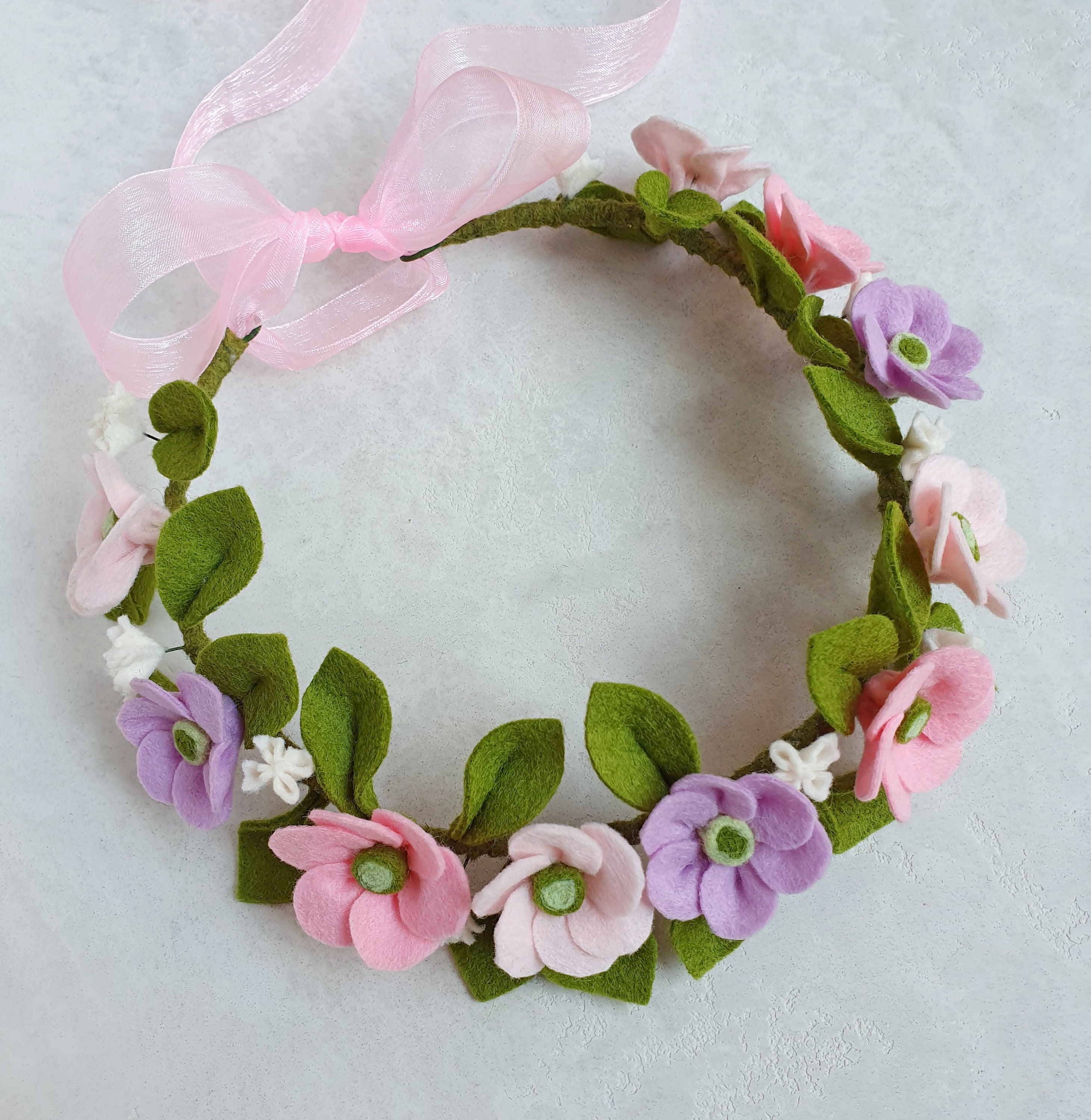 Felt flower crown Spring floral baby halo Flower Girl | Etsy