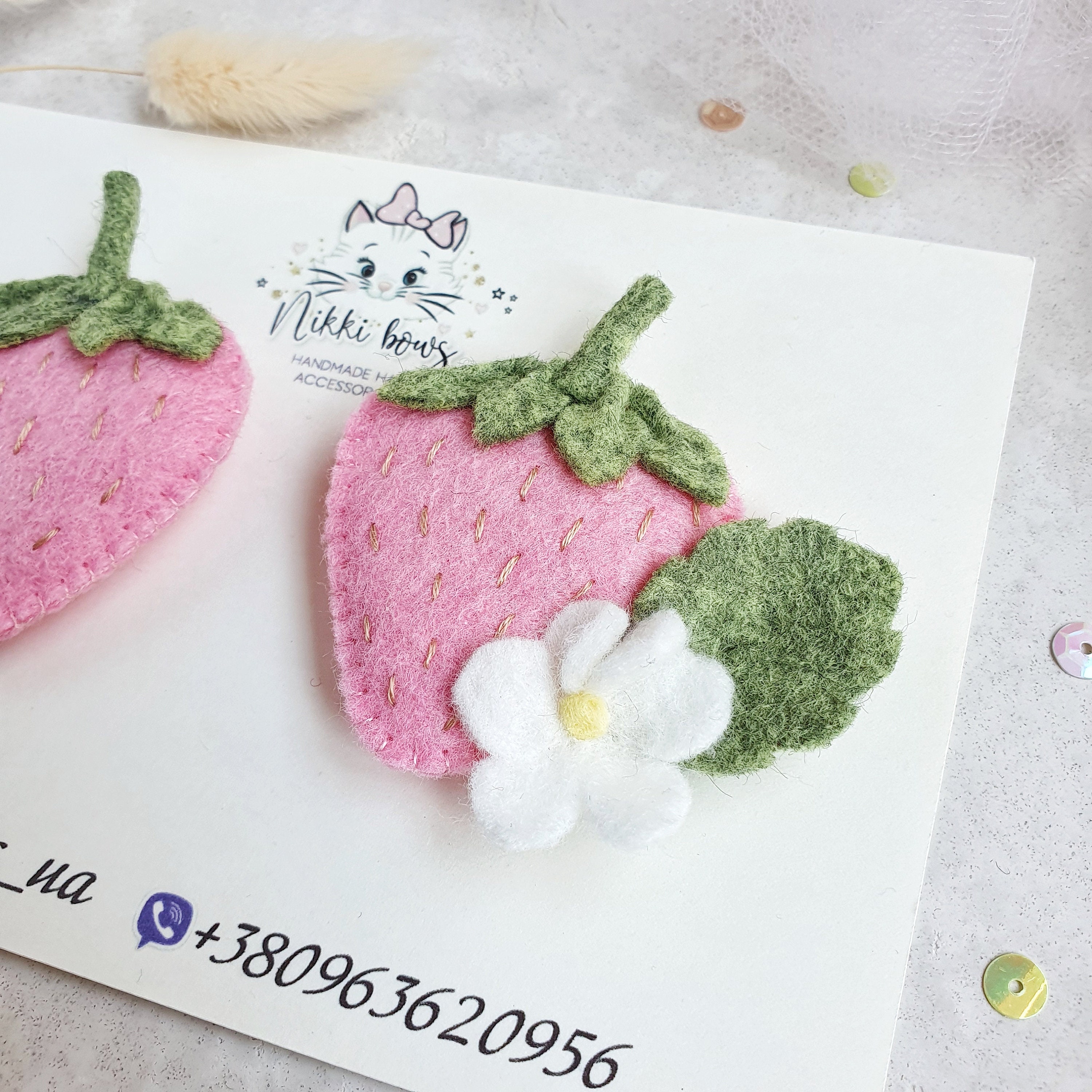 Pink Strawberry Hair Clip or Headband Felt Fruit Strawberry - Etsy