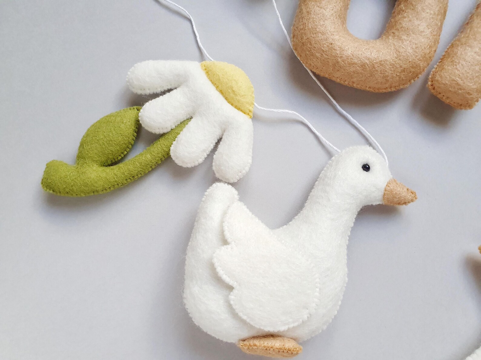 Goose ONE Birthday Banner, Goose and Daisy Felt Name Garland, Duck ...