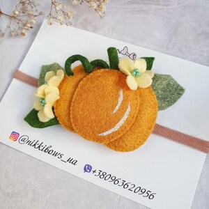 Felt Pumpkin Baby Headband, Pumpkin Hair Clip, Halloween Accessories ...