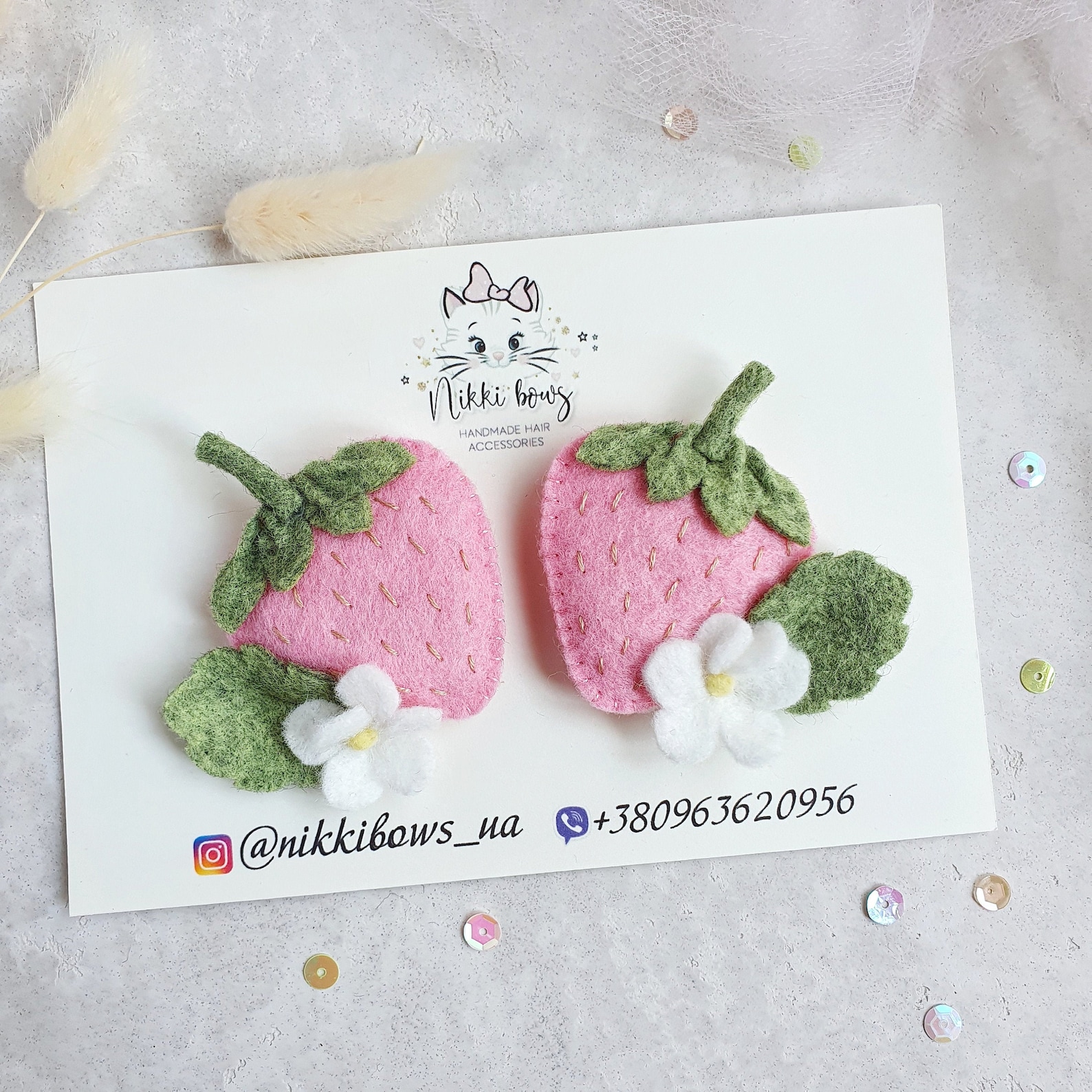 Pink Strawberry Hair Clip or Headband Felt Fruit Strawberry - Etsy