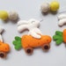 Easter Bunny in Carrot Car Garland, Felt Easter Garland, Easter Bunny ...