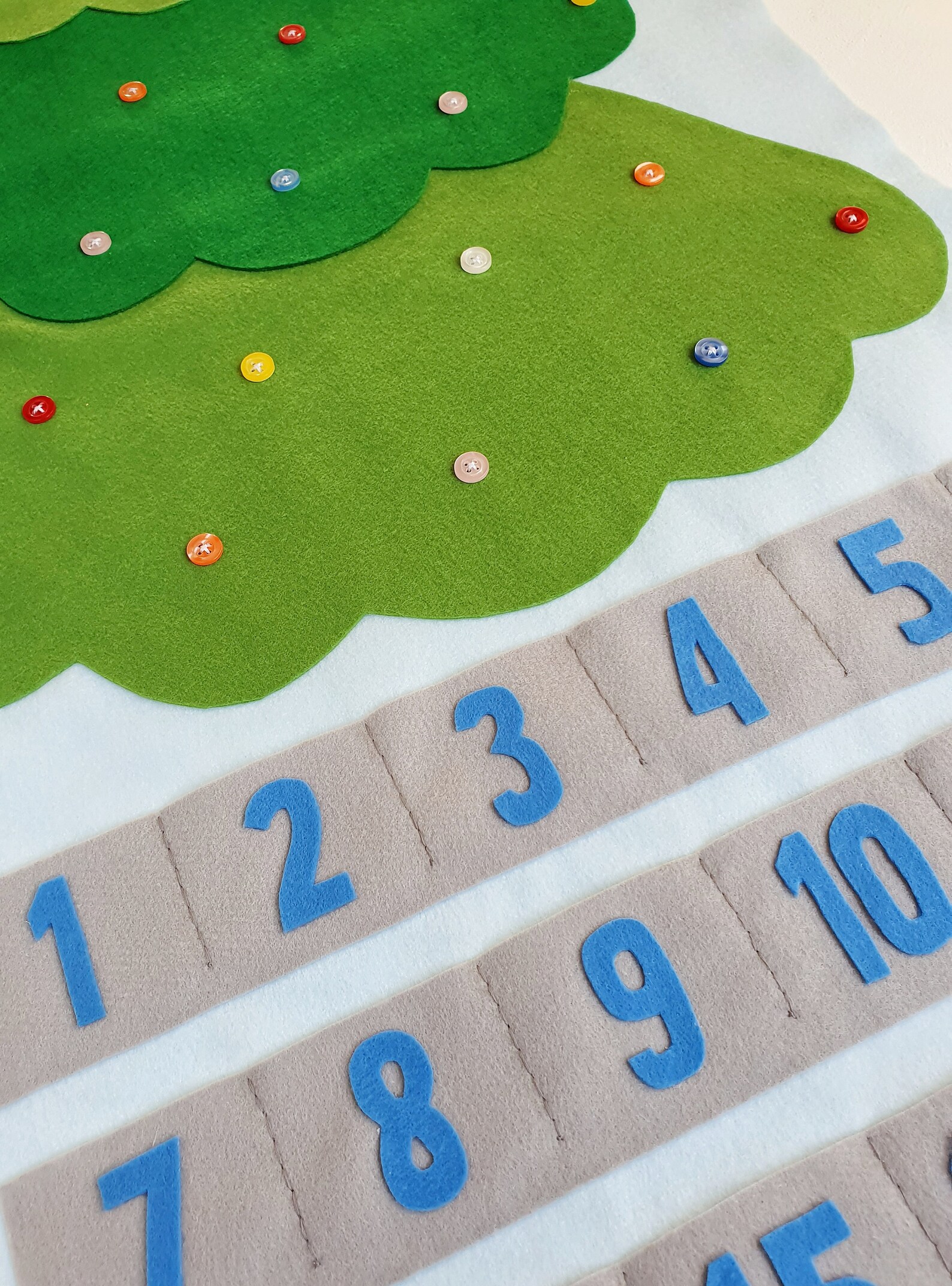 Christmas Tree Felt Advent Calendar, Felt Wall Mat With 24 Ornaments ...
