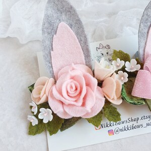 Bunny Ears Headband, Rabbit Ears Felt Flower Crown, Bunny Costume, Baby ...
