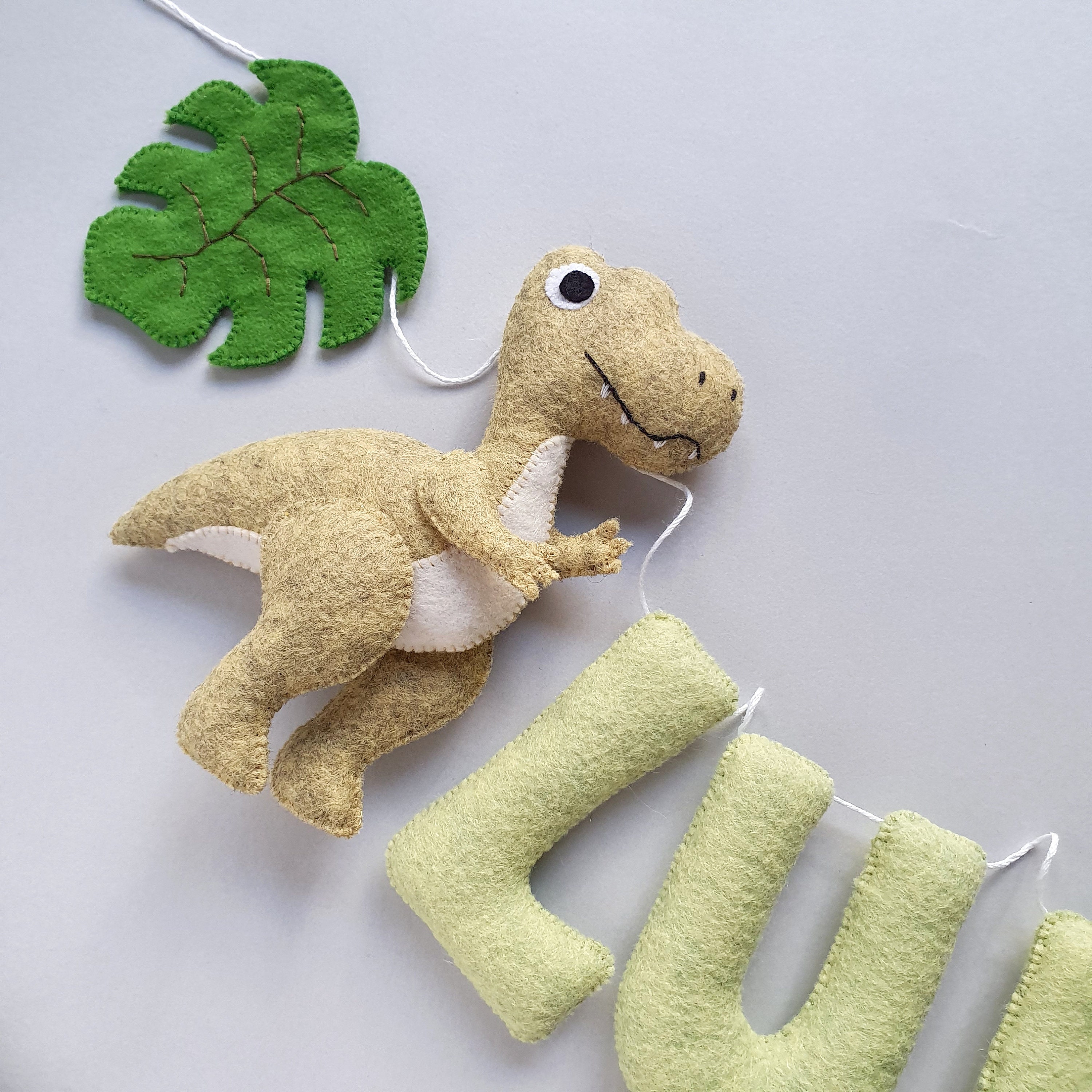 Dinosaur Personalized Felt Name Banner, Felt Name Garland, Nursery Wall ...