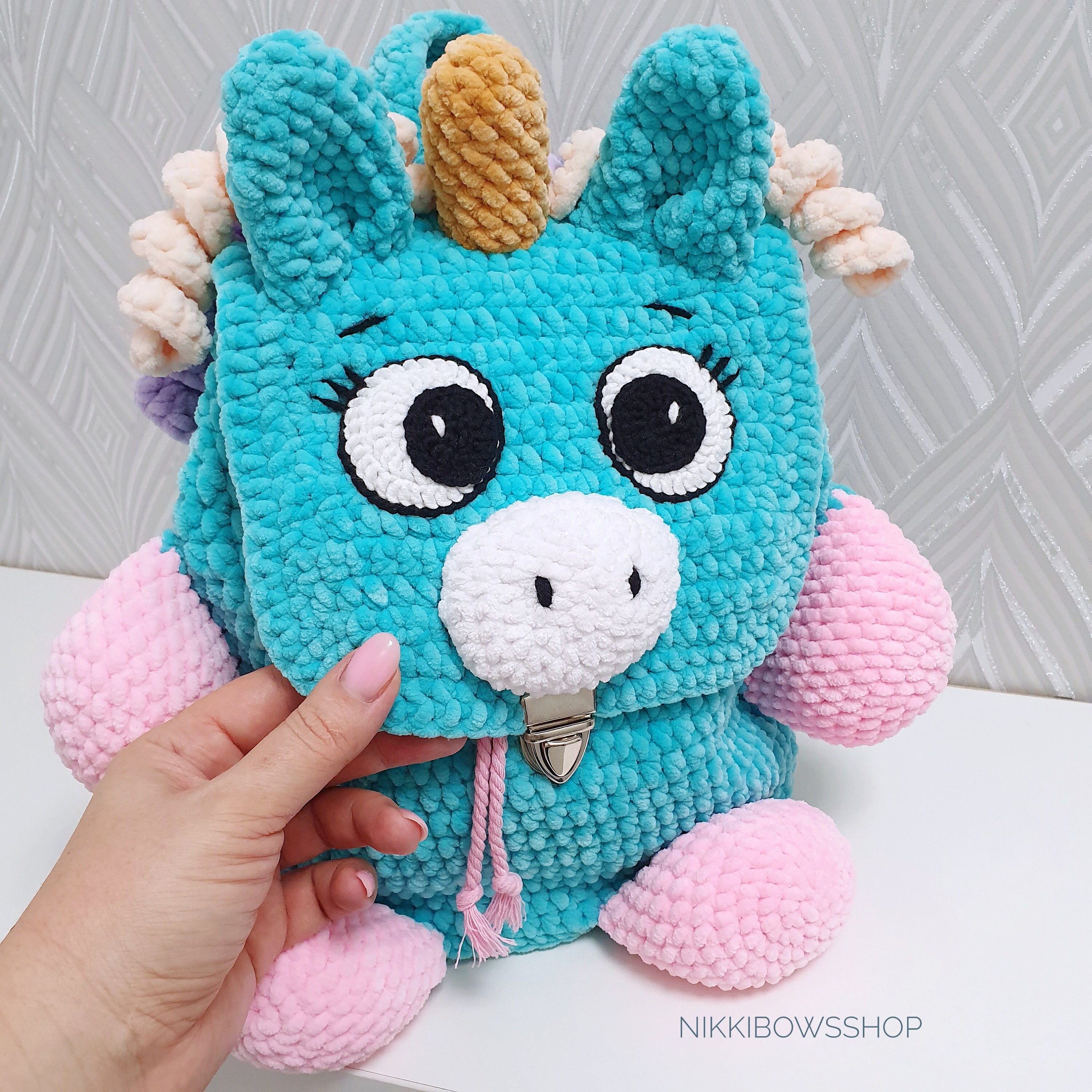Unicorn Crochet Kids Backpack Cute Backpack Animal Backpack - Etsy