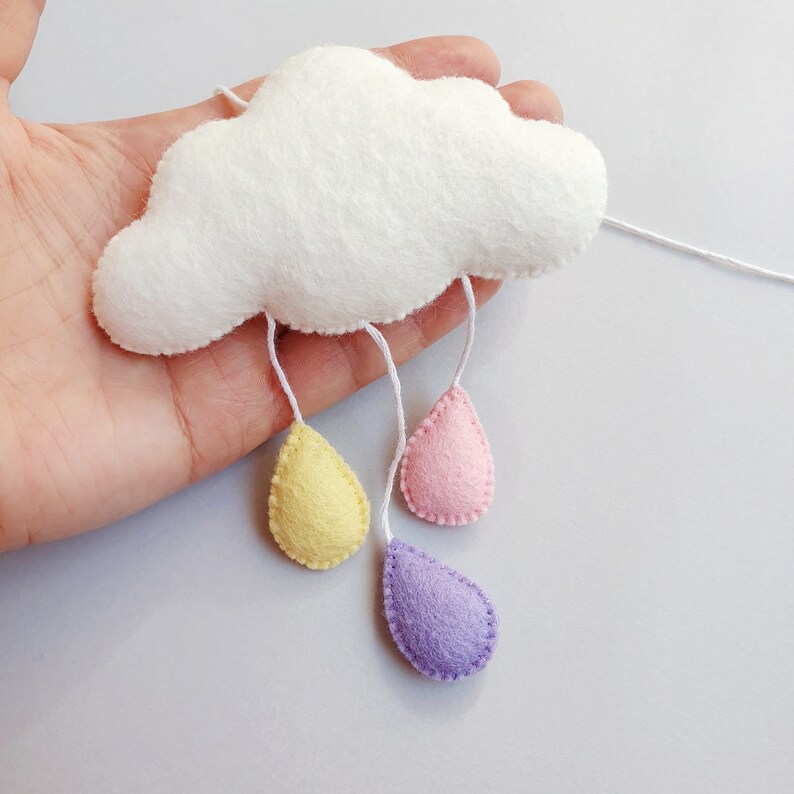 Felt Cloud Name Banner, Baby Name Garland, Nursery Decor, Personalized ...