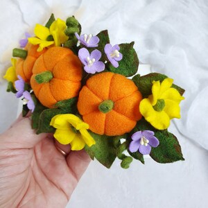 Felt Pumpkin Headband, Baby Girl Headband, Pumpkin Birthday Outfit ...