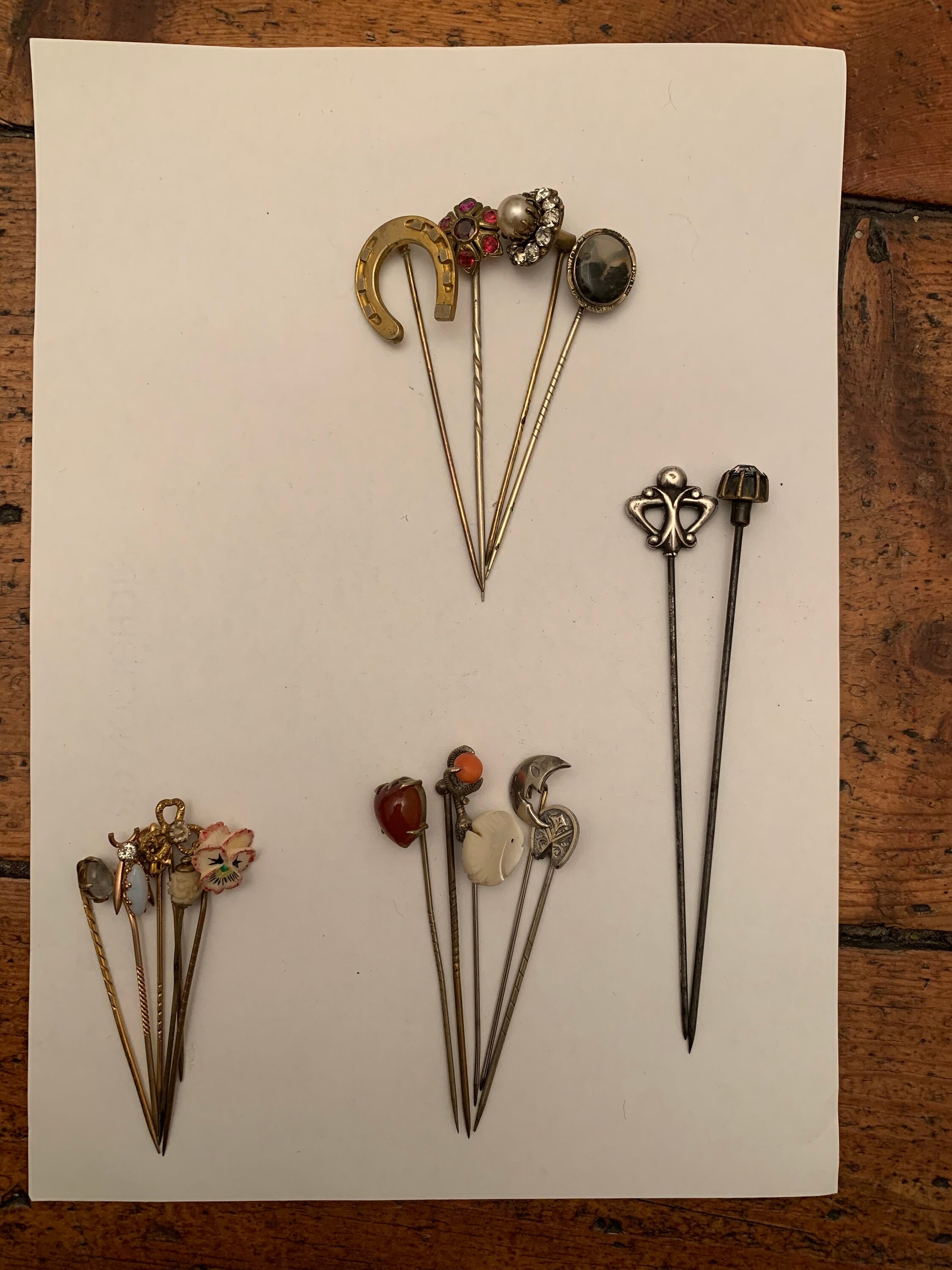 Collection of Edwardian Costume Base Metal Stick Pins Hat Pins - Etsy