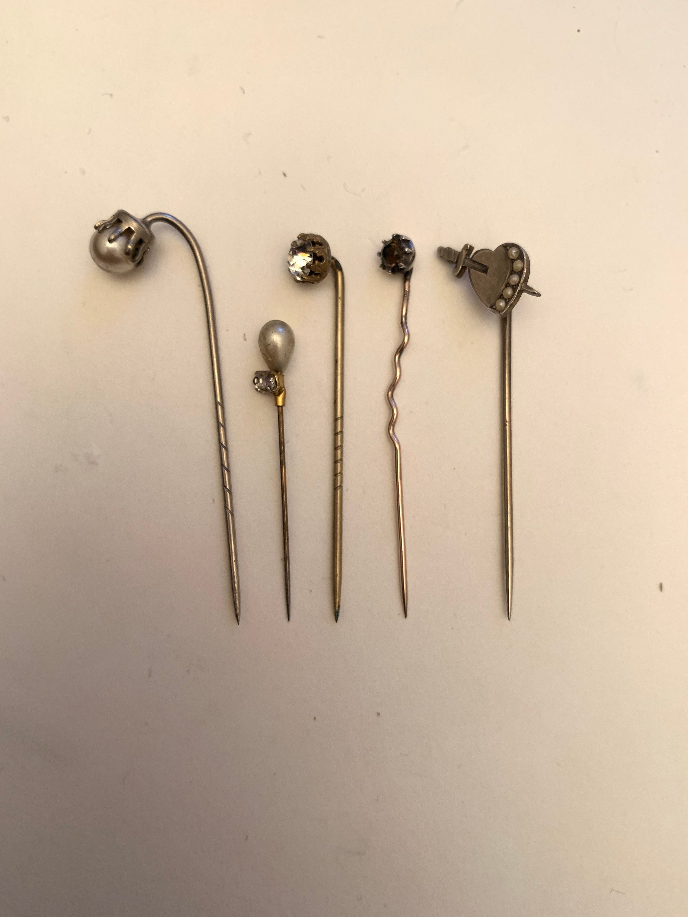 Collection of Edwardian Costume Base Metal Stick Pins Hat Pins - Etsy