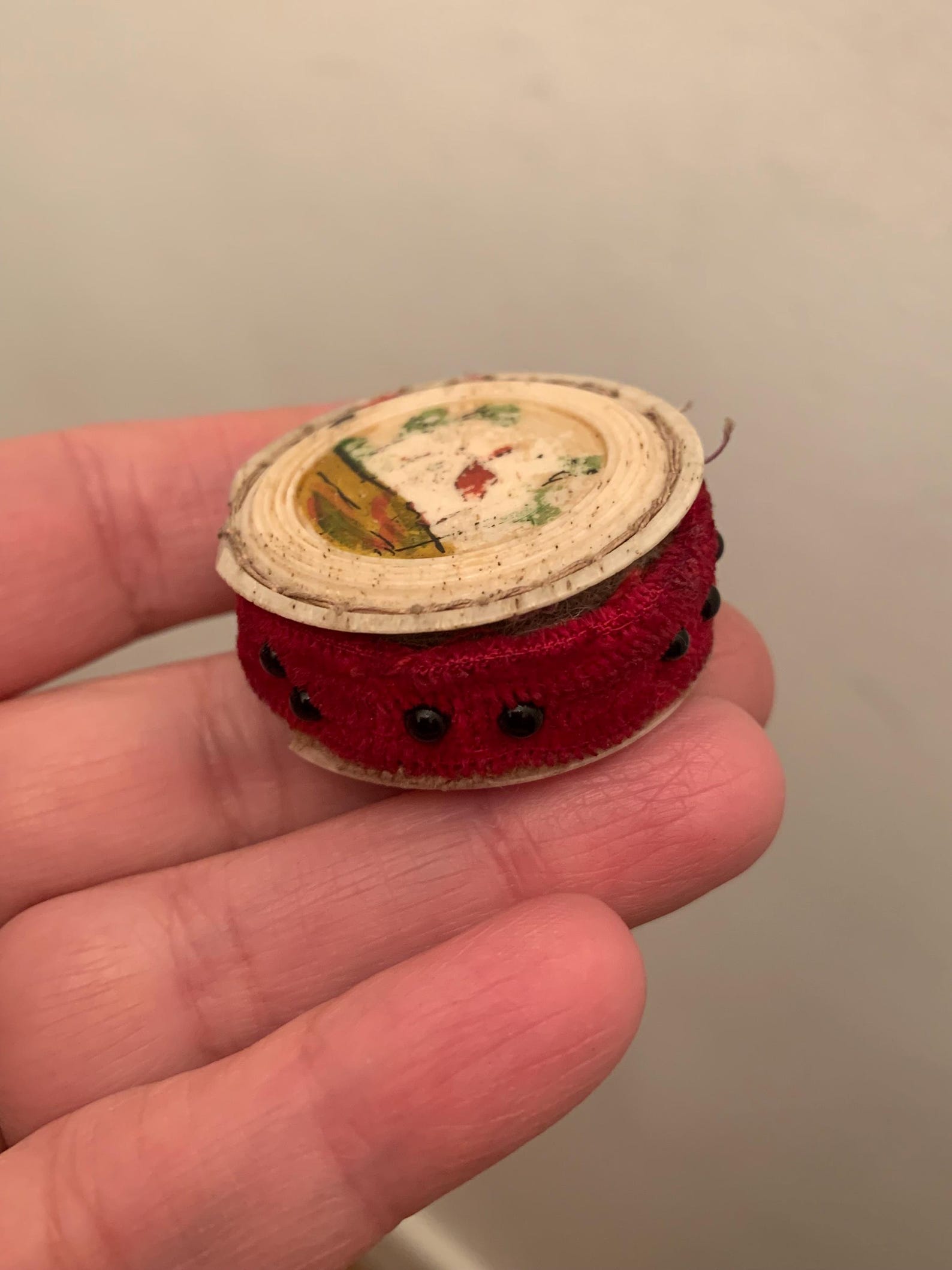 Antique 19th Century Carved Bone - Hand Painted Original Novelty Pin ...