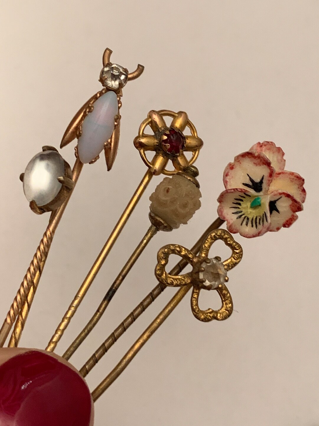 Collection of Edwardian Costume Base Metal Stick Pins Hat Pins - Etsy