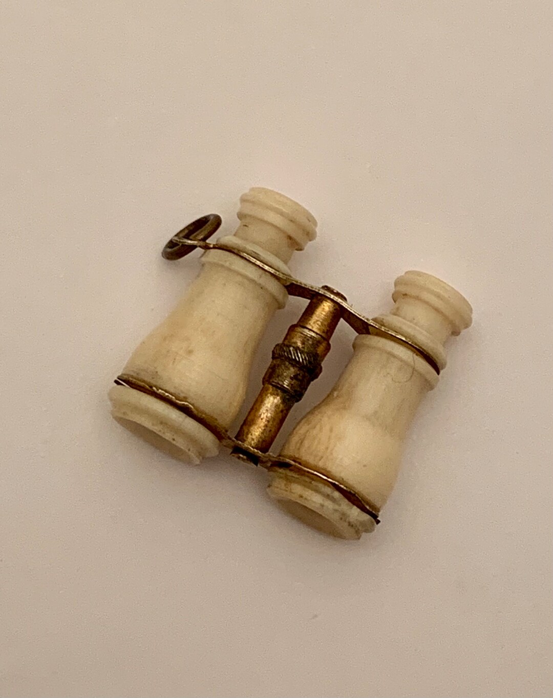 Antique Novelty Tourist Piece 1880s Bovine & Brass Miniature Binoculars ...