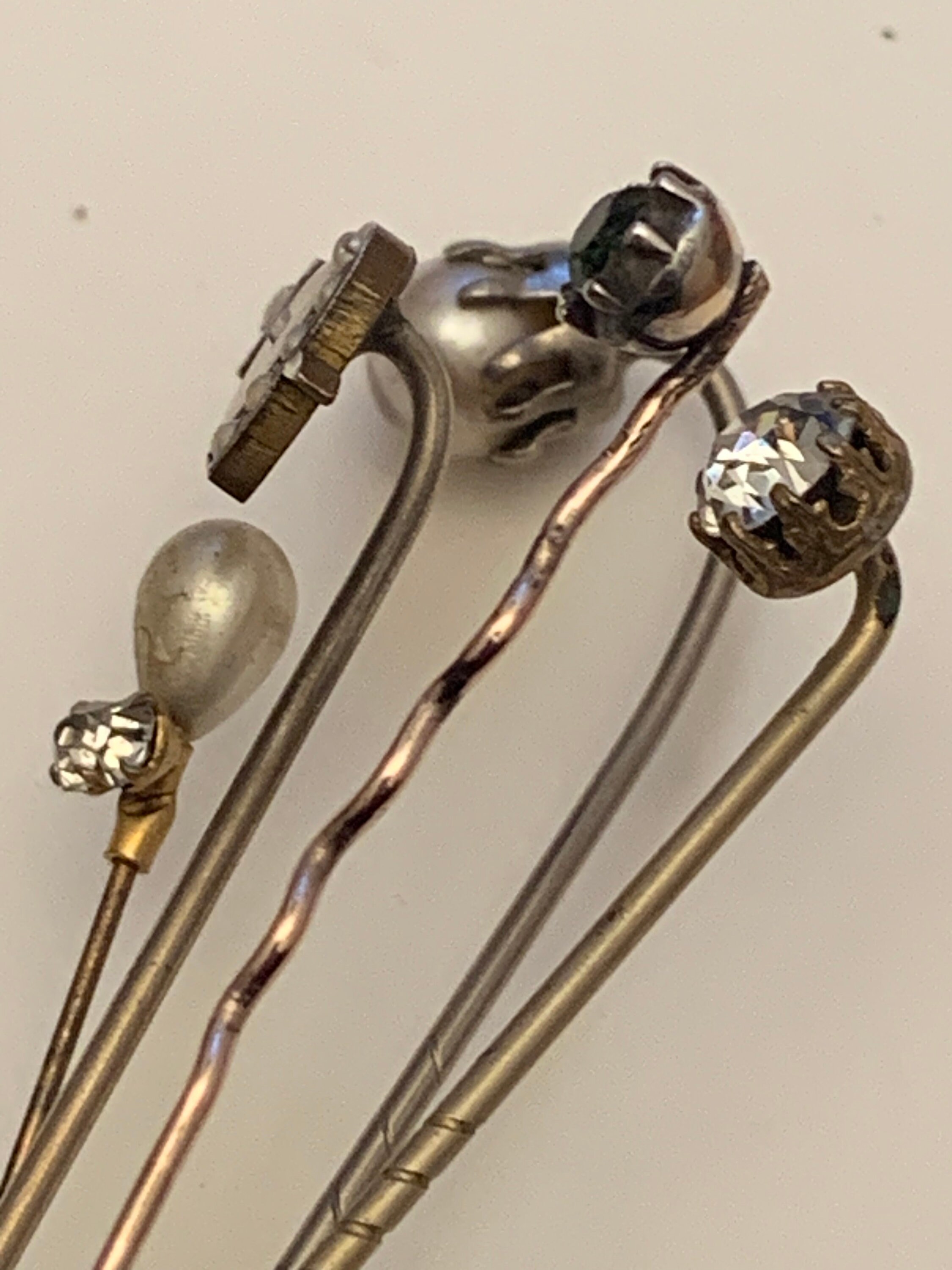 Collection of Edwardian Costume Base Metal Stick Pins Hat Pins - Etsy