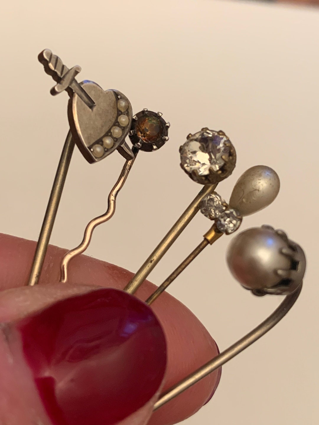 Collection of Edwardian Costume Base Metal Stick Pins Hat Pins - Etsy