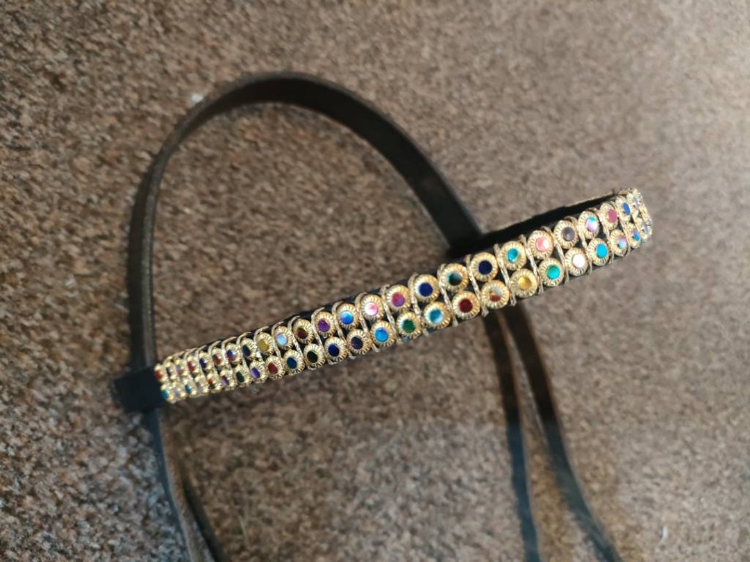 Blingy Multi Coloured Browband. Pony Cob Full Size. Brown - Etsy